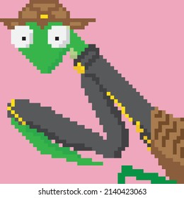 Illustration Design Graphic Mantis Pixel Art Stock Vector (Royalty Free ...
