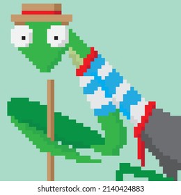 Illustration Design Graphic Mantis Pixel Art Stock Vector (Royalty Free ...