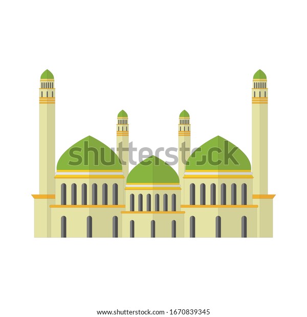 Illustration Design Mosque Shape Dome Minarets Stock Vector (Royalty ...