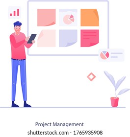 Illustration Design Project Management Flat Vector Stock Vector ...