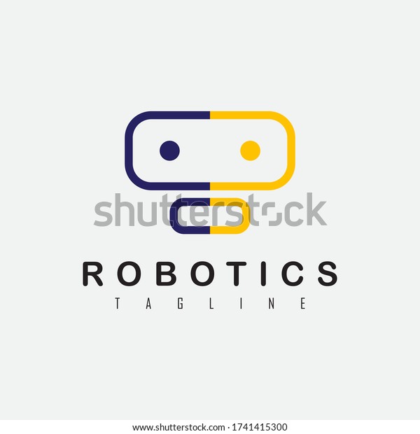 Illustration Design Robot Tagline Logo Icon Stock Vector (Royalty Free ...