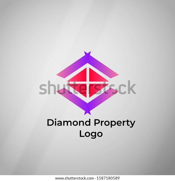 Illustration Diamond Property Logo Gradient Property Stock Vector ...