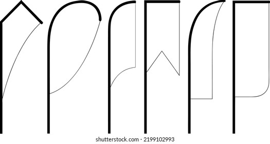 Illustration Different Advertising Beach Flags Isolated Stock Vector ...