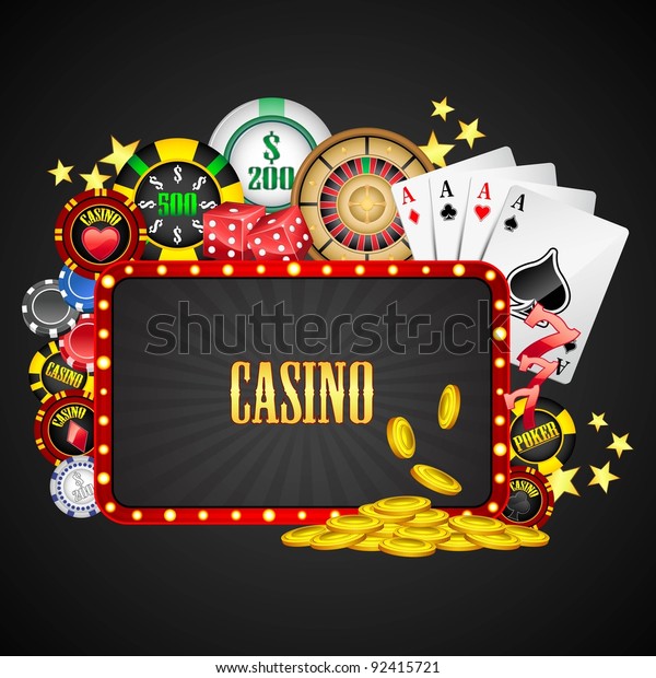 Illustration Different Casino Object Board Stock Vector (Royalty Free ...