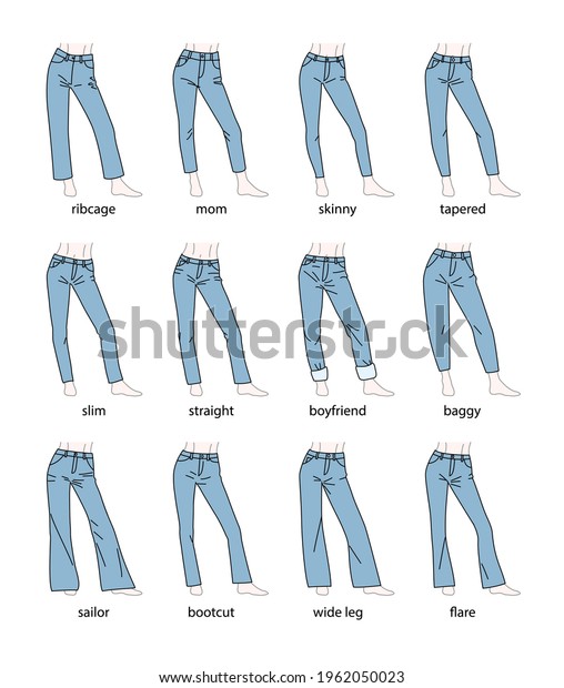 Illustration Different Styles Jeans Stock Vector (Royalty Free ...