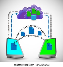 Illustration Digital Data Exchange Between Two Stock Vector (Royalty ...