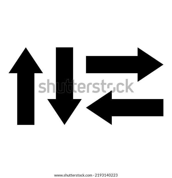 Illustration Directions Left Right Down Black Stock Vector (Royalty ...