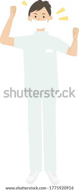 Illustration Doctor Doing Guts Pose Stock Vector (Royalty Free ...