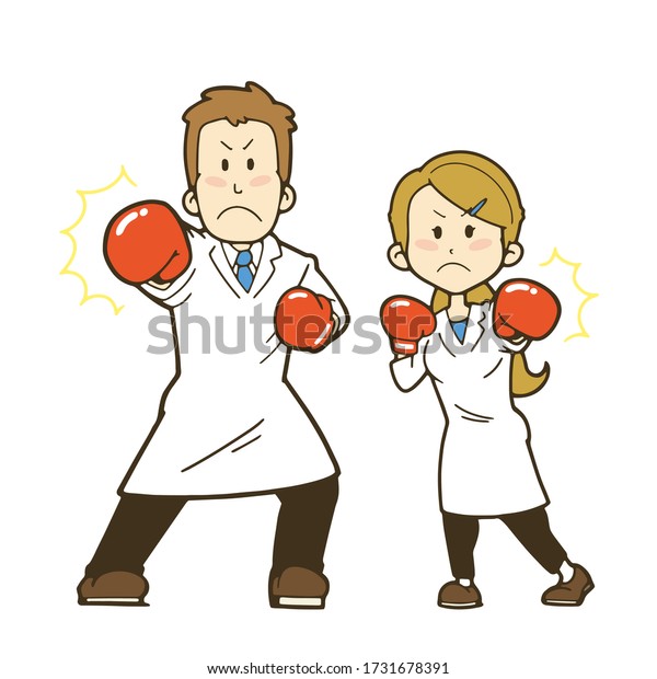Illustration Doctors Fighting Vector Illustration On Stock Vector ...