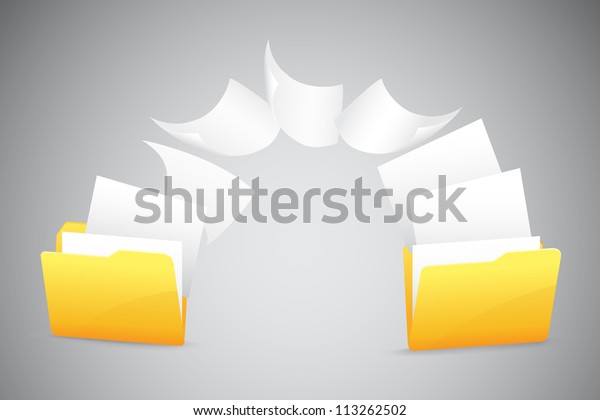 Illustration Document Moving One Folder Another Stock Vector Royalty Free 113262502