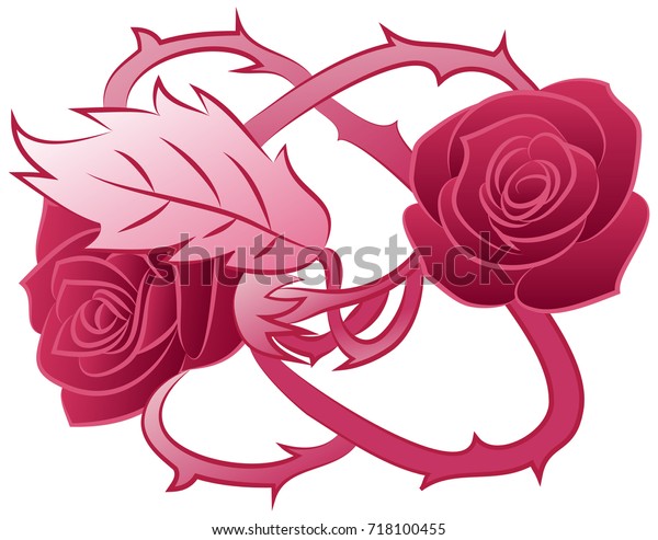 Illustration Double Rose Flowers Tattoo On Stock Vector (Royalty Free ...