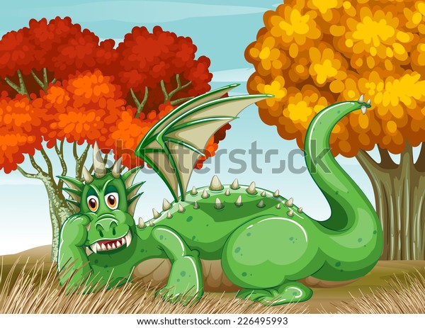 Illustration Dragon Field Stock Vector (Royalty Free) 226495993 ...