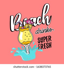 Illustration Drink Slogan Print Vector Stock Vector (Royalty Free ...
