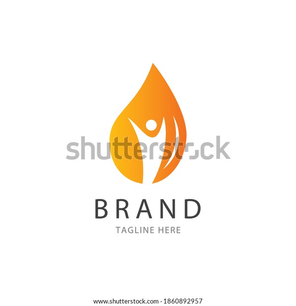 Illustration Drop Person Logo Design Concept Stock Vector (Royalty Free ...