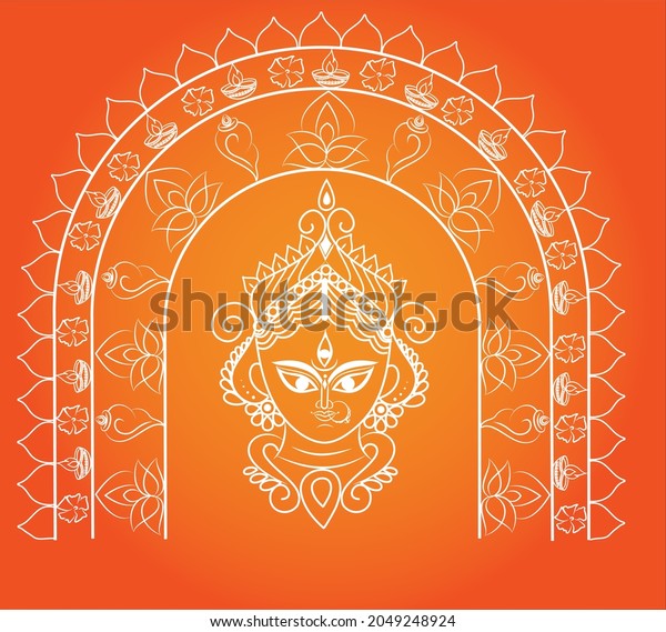 Illustration Durga Background Vector Stock Vector (Royalty Free ...
