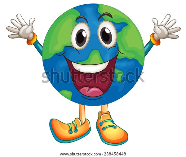 Illustration Earth Happy Face: เวกเตอร์สต็อก (ปลอดค่าลิขสิทธิ์ ...