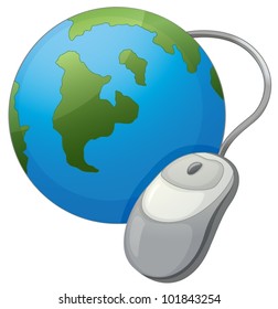 Illustration Earth Mouse Internet Icon Stock Vector (Royalty Free ...