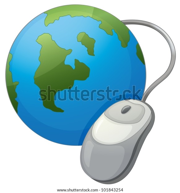 Illustration Earth Mouse Internet Icon Stock Vector (Royalty Free ...