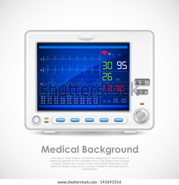 Illustration Ecg Machine Displaying Heartbeat Stock Vector (Royalty ...