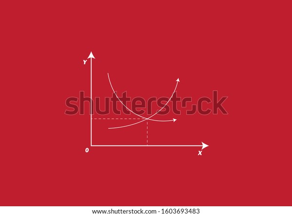 Illustration Economic Curve Red Background Stock Vector (Royalty Free ...