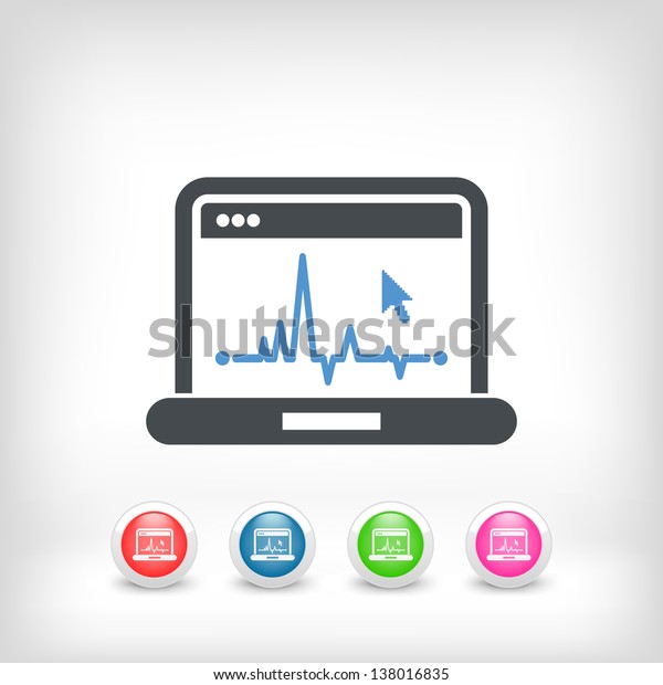 Illustration Ekg On Computer Screen Stock Vector (Royalty Free ...