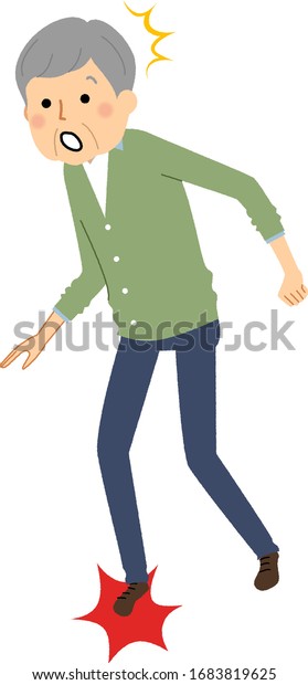 Illustration Elderly Man Stumble Stock Vector (Royalty Free) 1683819625 ...
