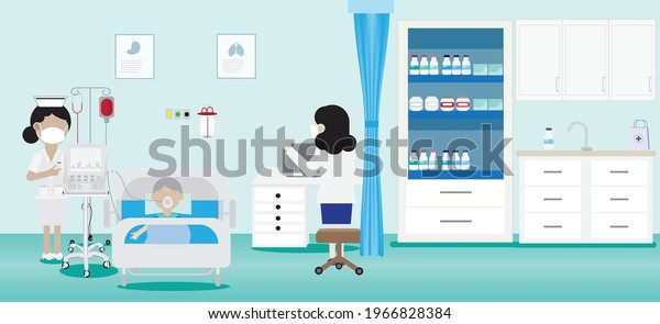 Illustration Elderly Person Coma Lying On: เวกเตอร์สต็อก (ปลอดค่า ...