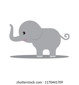 Illustration Elephant Smiling Facing Left Side Stock Vector (Royalty ...