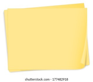 Illustration Empty Yellow Paper Template On Stock Vector (Royalty Free ...