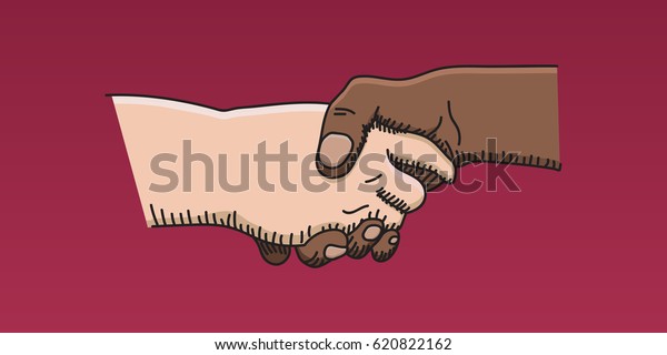 Illustration Ethnic Handshake Between Different Cultures Stock Vector ...