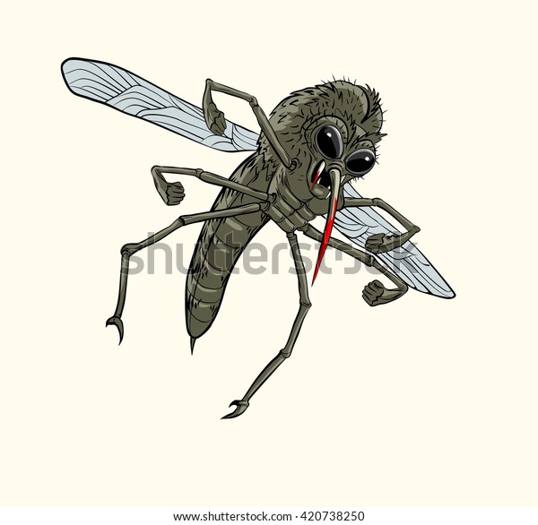 Illustration Evil Mosquito Stock Vector (Royalty Free) 420738250 ...