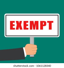 Illustration Exempt Word Sign Flat Concept Stock Vector (Royalty Free ...