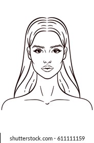 Illustration Face White Background Beautiful Young Stock Vector ...