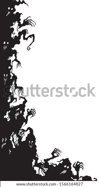 Illustration Fantasy Grotesque Corner Ghost Creatures Stock Vector ...