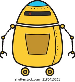 Illustration Fat Yellow Robot Stock Vector (Royalty Free) 2195415261 ...