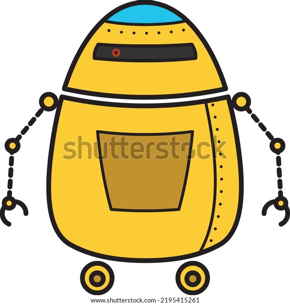 Illustration Fat Yellow Robot Stock Vector (Royalty Free) 2195415261 ...