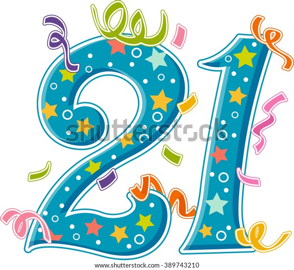 Illustration Featuring 21 Covered Confetti Stock Vector (Royalty Free ...