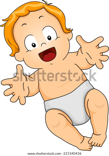 Illustration Featuring Baby Reaching Out Hands Stock Vector (Royalty ...