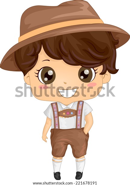 Illustration Featuring Boy Wearing German Costume Stock Vector (Royalty ...