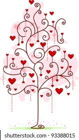 Illustration Featuring Colorful Heart Tree Stock Vector (Royalty Free ...