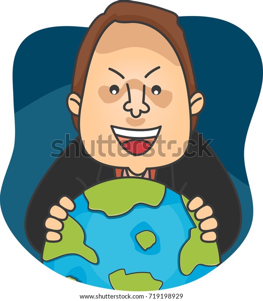 Illustration Featuring Evil Man Laughing Maniacally Stock Vector ...