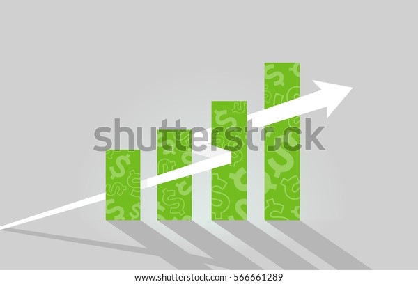 Illustration Featuring Green Bar Graph Printed Stock Vector (Royalty ...