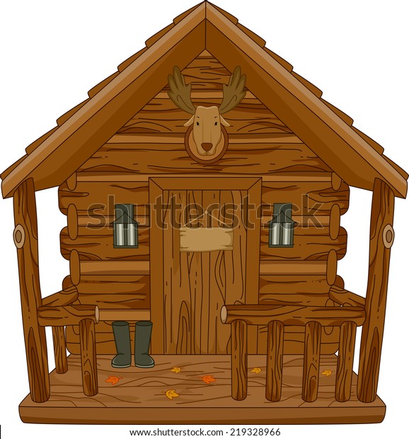 Illustration Featuring Hunting Cabin Stock Vector (Royalty Free) 219328966