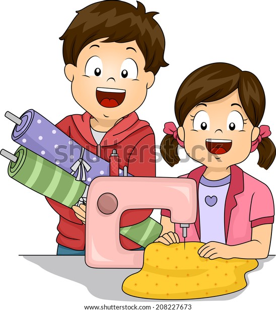 Illustration Featuring Little Kids Learning How 库存矢量图（免版税）208227673 ...