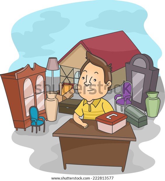 Illustration Featuring Man Selling His Properties Stock Vector (Royalty ...