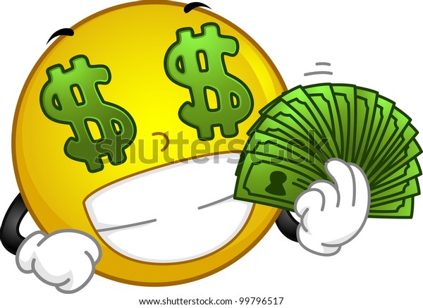 Illustration Featuring Moneyloving Smiley Stock Vector (Royalty Free ...