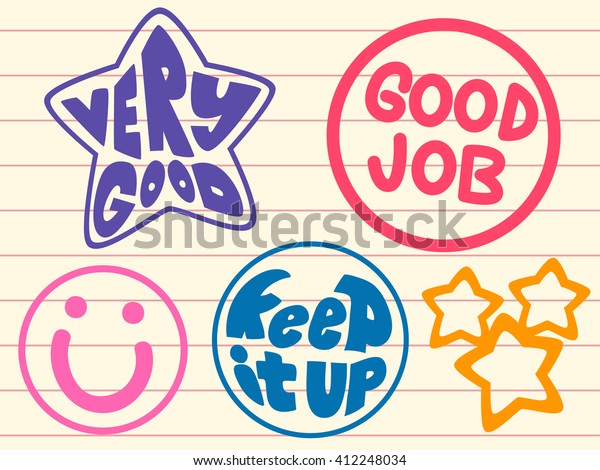 Illustration Featuring Stamp Text Preschool Students: เวกเตอร์สต็อก ...