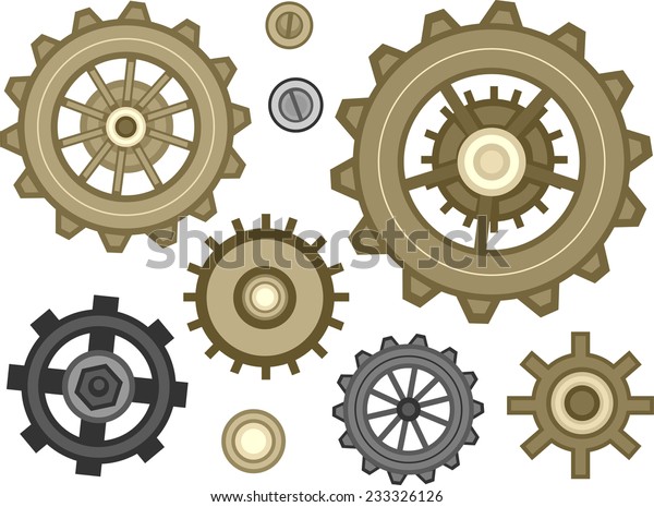 Illustration Featuring Wide Assortment Cogwheel Designs Stock Vector ...