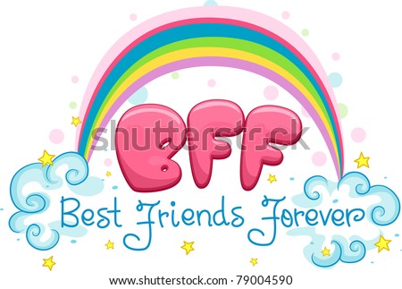 Illustration Featuring Words Best Friends Forever Vector de stock ...