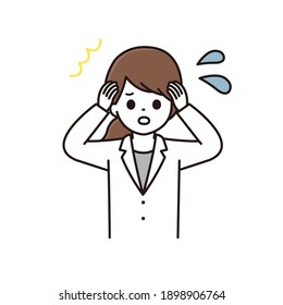 Illustration Female Pharmacist Panic Stock Vector (Royalty Free ...